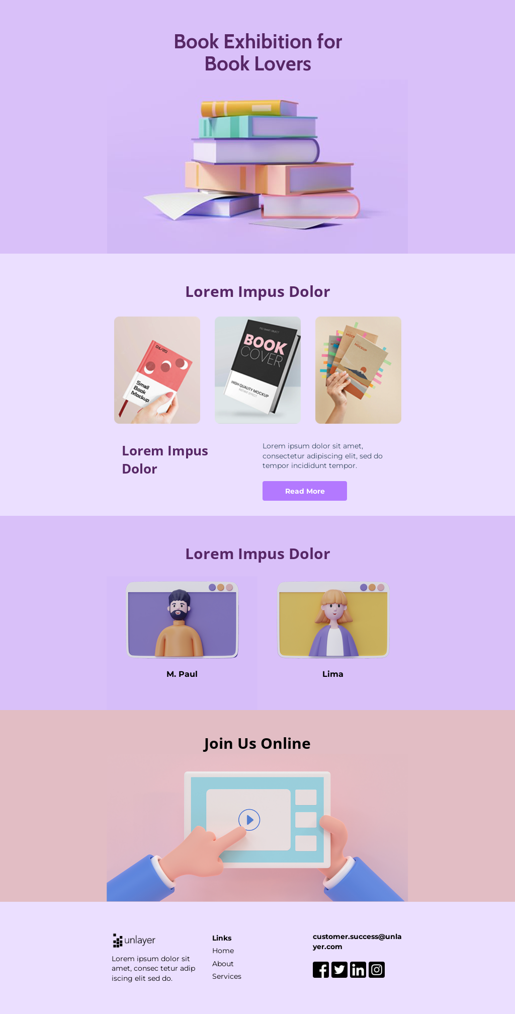 Book Lovers Email Template Unlayer