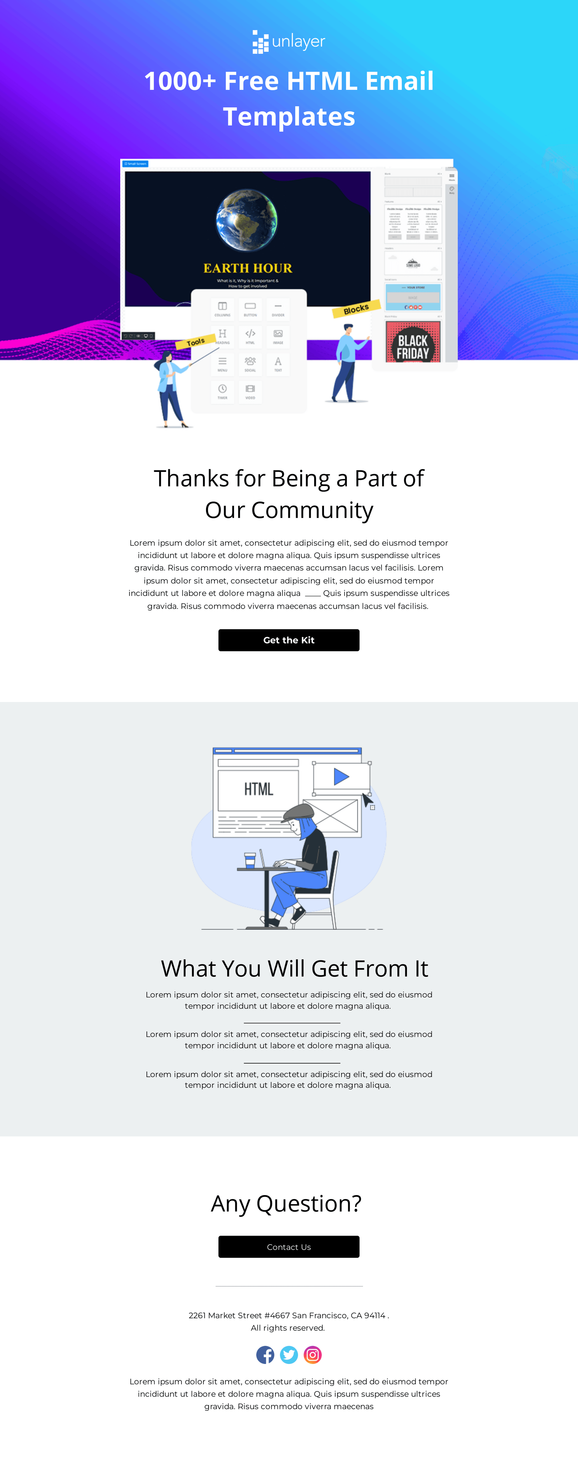 Free Thank You Email Templates | Unlayer