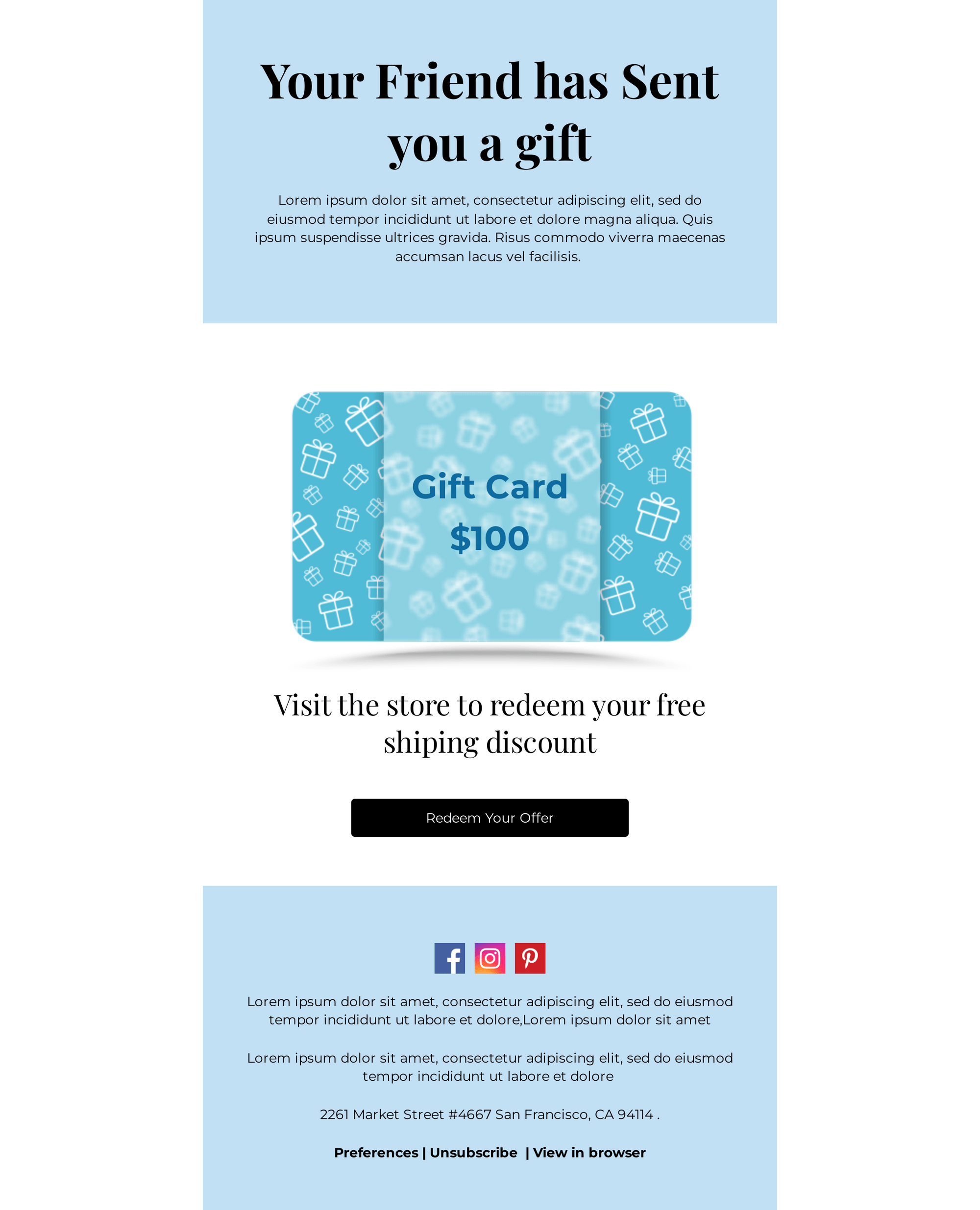 Free Gift Card Email Templates | Unlayer