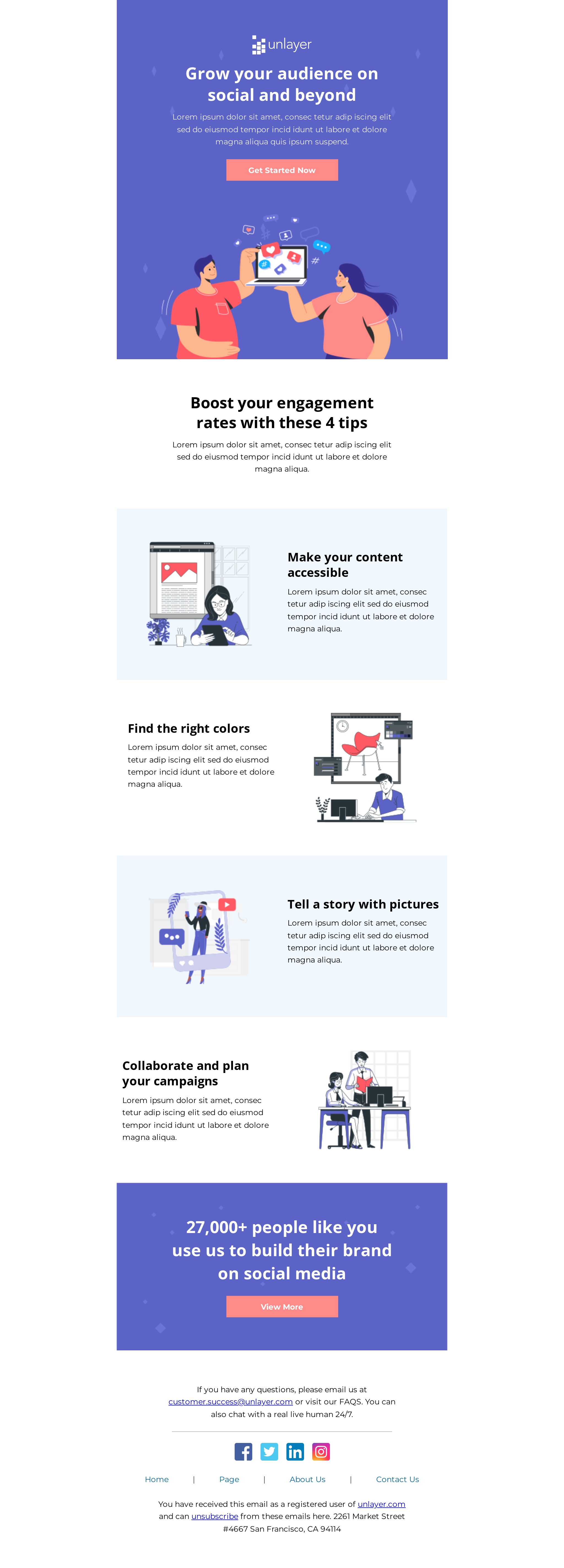 B2B Newsletter Email Template Unlayer