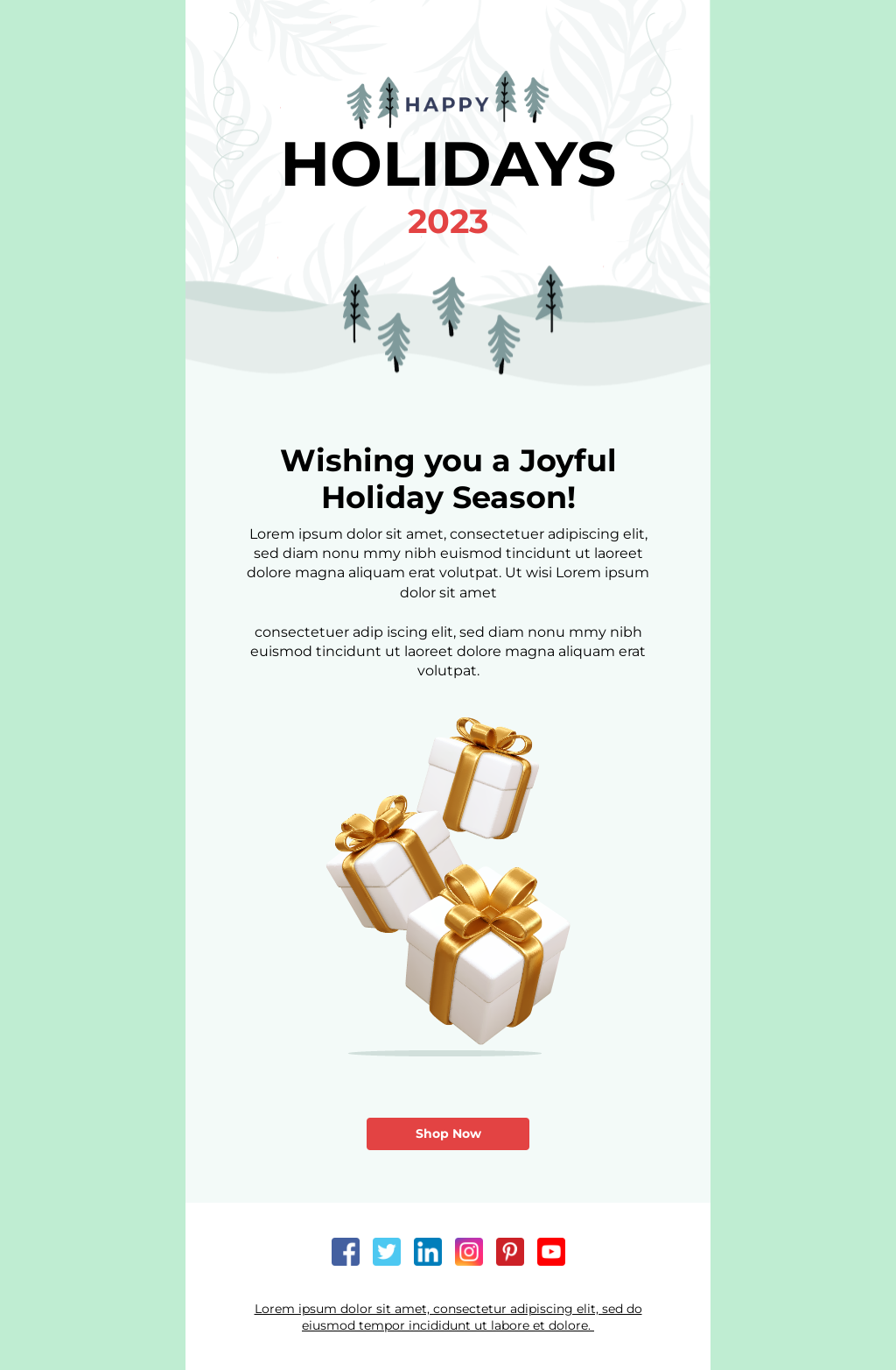 Happy Holidays Email Template Unlayer