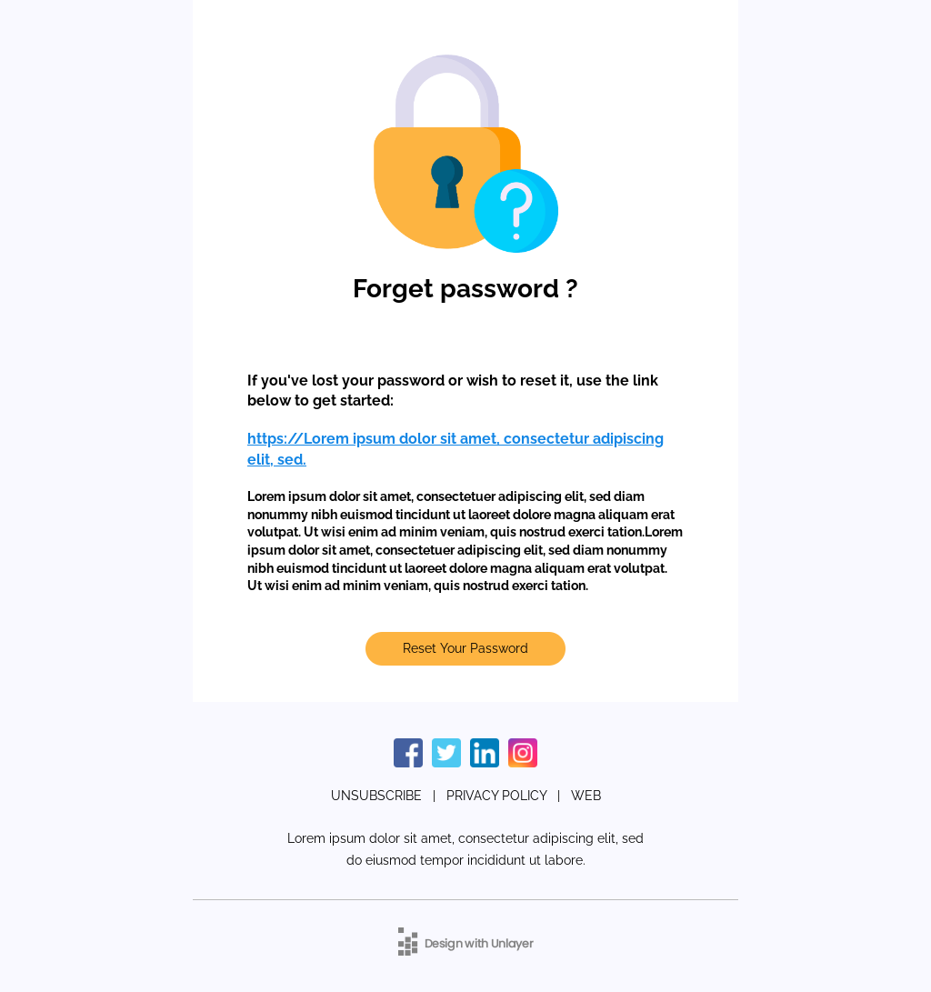 Free Password Reset Email Templates Unlayer