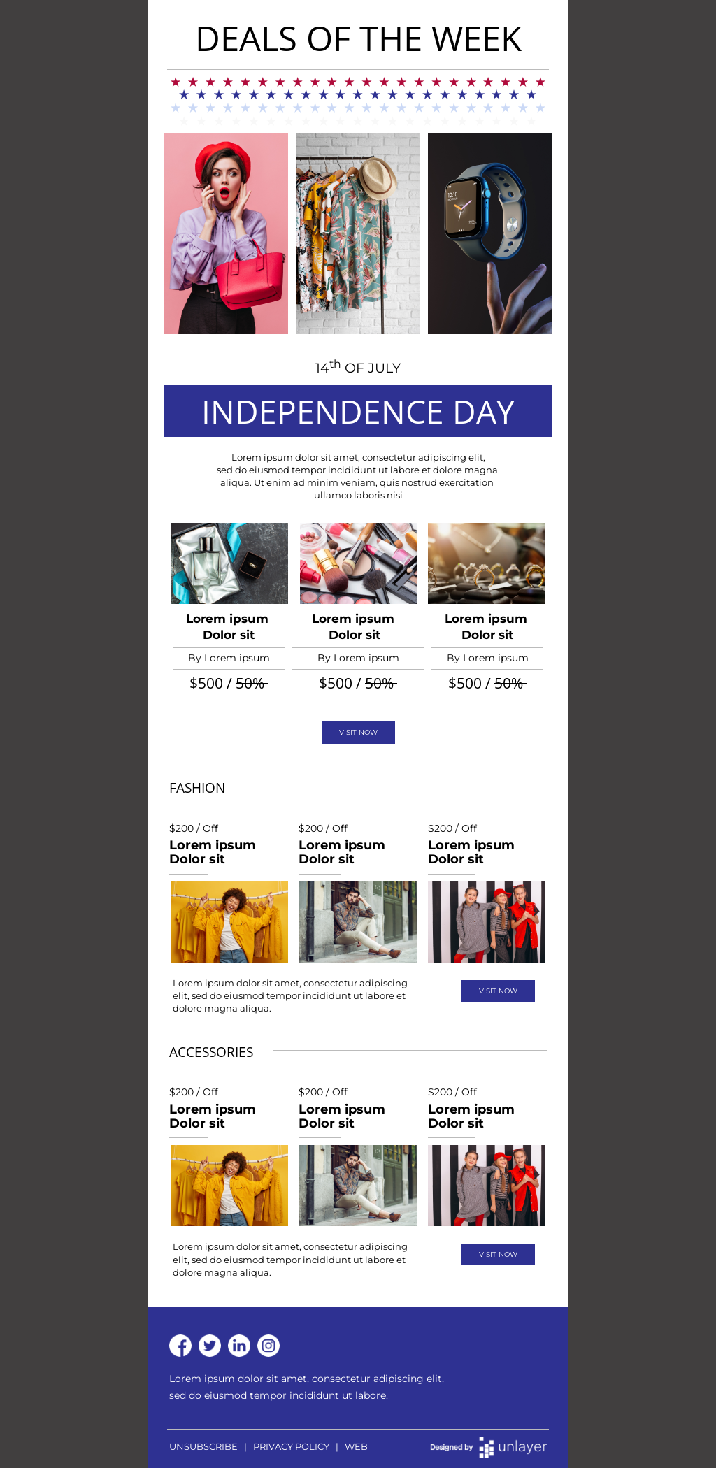 Independence Sale Email Template | Unlayer