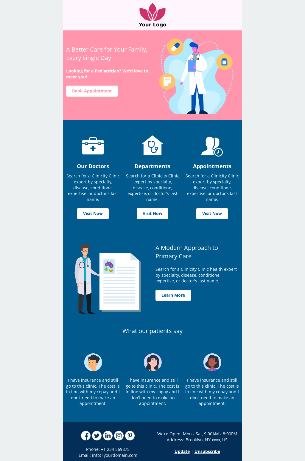 Health & Medical Care Email Template | Unlayer