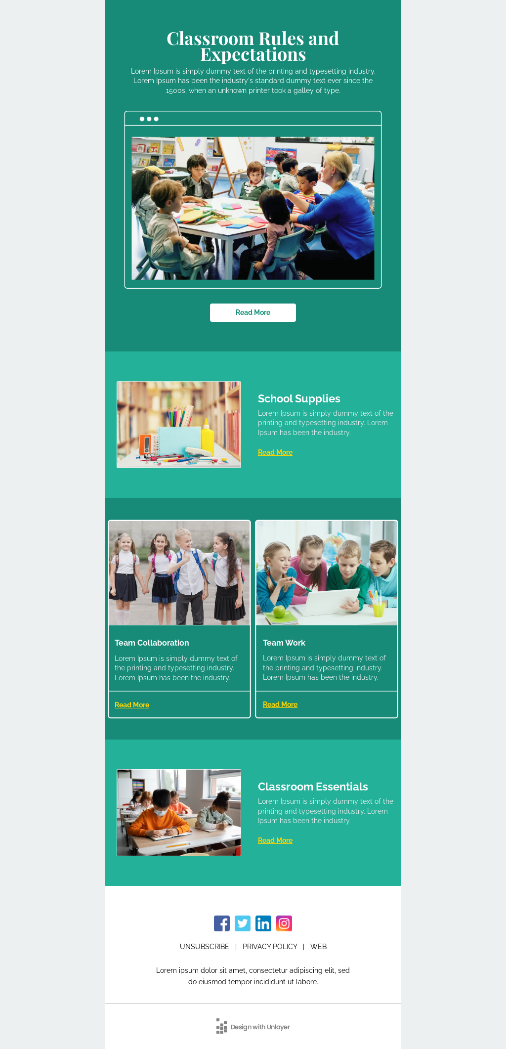 Classroom Rules And Expectations Email Template Unlayer