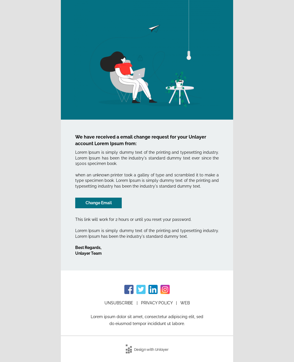 Change Request Email Email Template | Unlayer