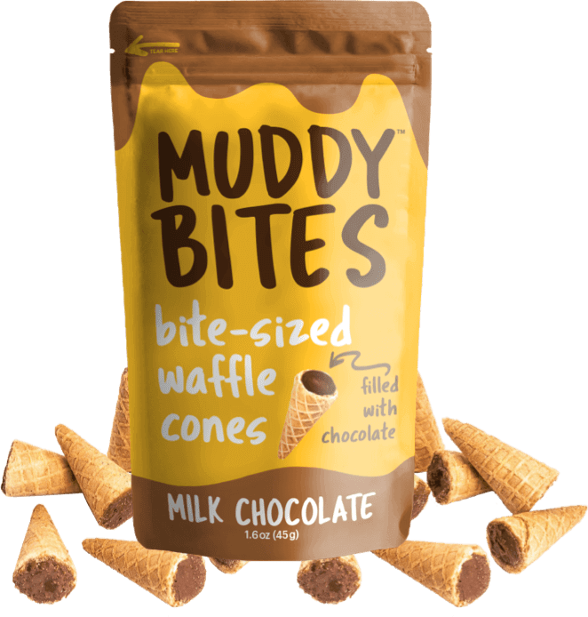 Bite-Sized Waffle Cones Filled with Chocolate | Muddy Bites