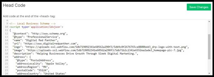 Add Local Business Schema Markup to Webflow Website