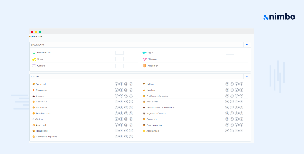 Software de nutrición: las 5 funcionalidades populares de Nimbo