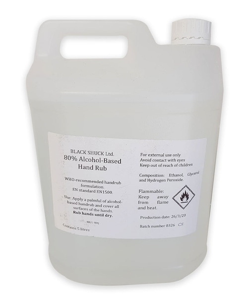 5 litre 80% Alcohol-based Hand Rub
