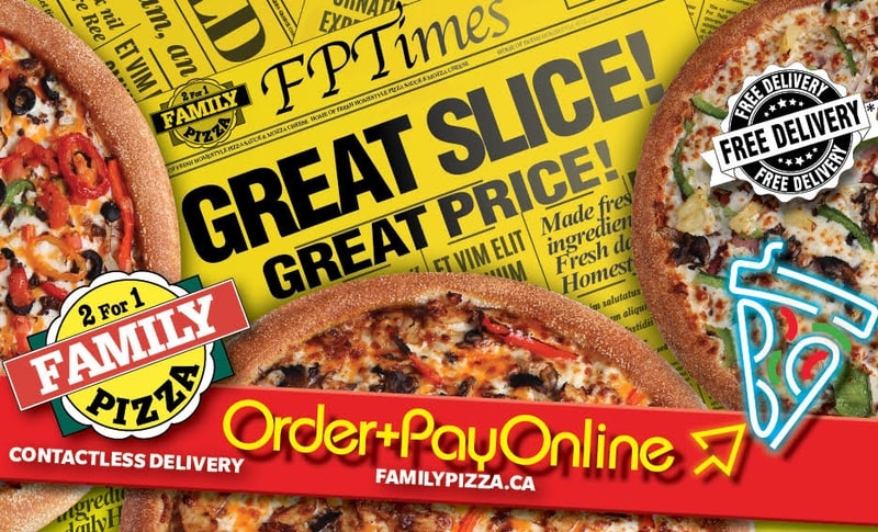 Family Pizza, Always 2 For 1 and FREE Delivery