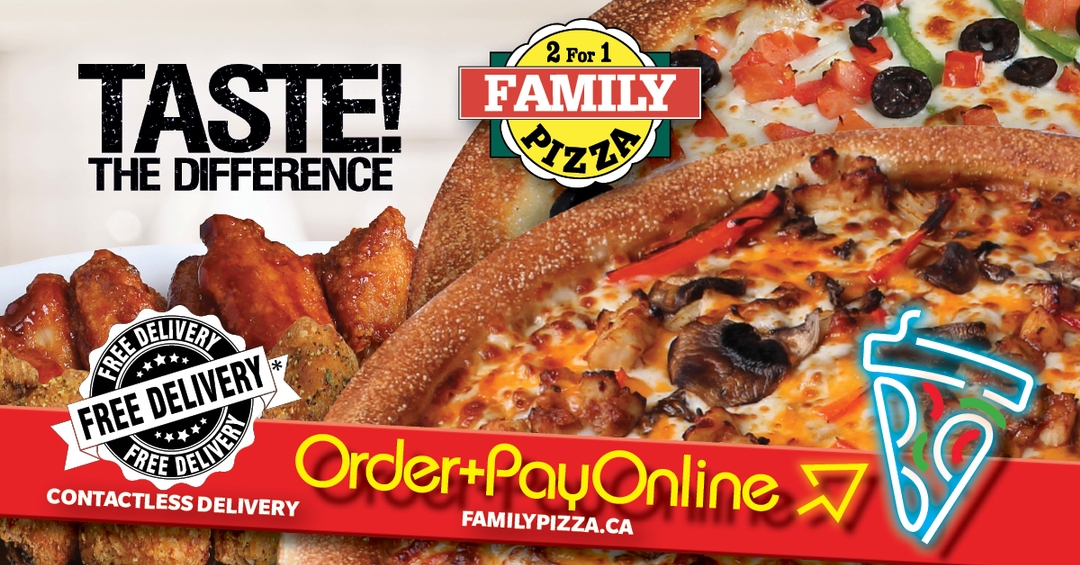 Family Pizza, Always 2 For 1 and FREE Delivery