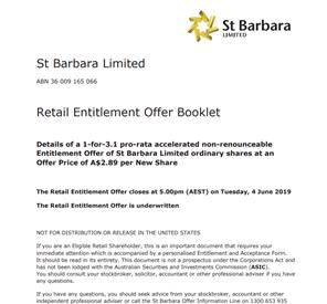 St Barbara Limited Entitlement Offer