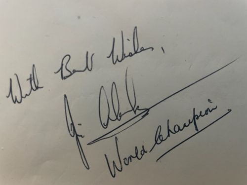 Jim Clark - World Champion autograph Excellent Jim Clark autograph ...