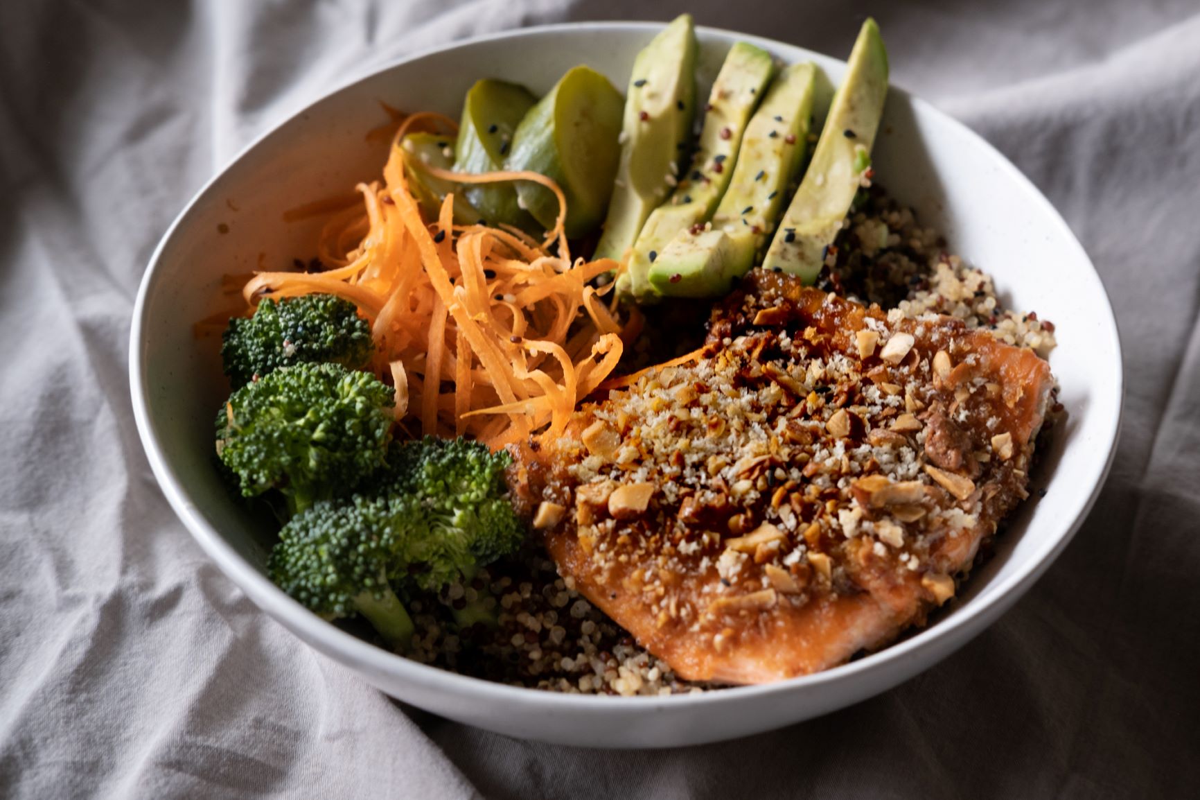 naturSource | Maple Miso Crusted Salmon Buddha Bowl Recipe