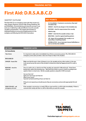 Introducing DRSABCD | First Aid | OHS Health and Safety Training Video ...