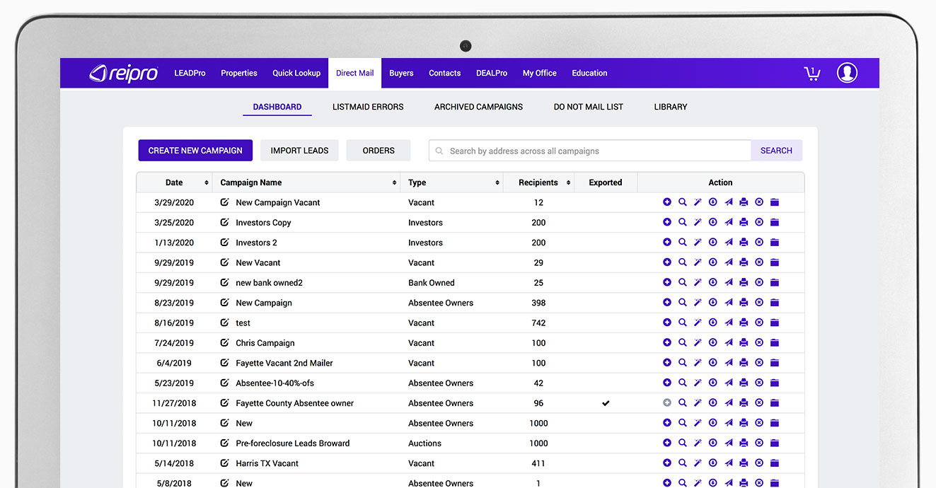 Direct Mail Campaigns For Real Estate Investors | REIPro