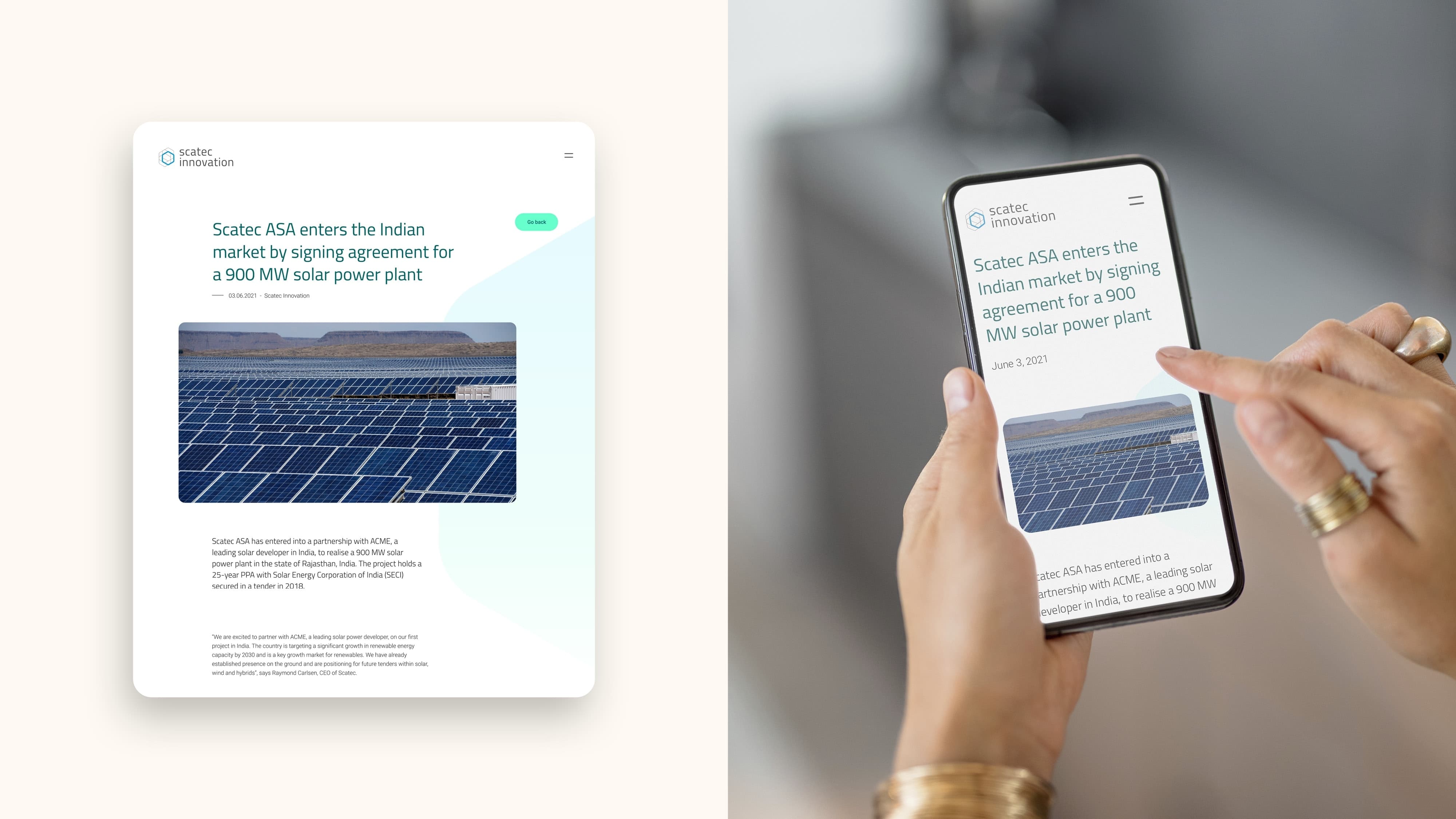 Nye nettsider for Scatec Innovation og deres datterselskaper | NXT Oslo