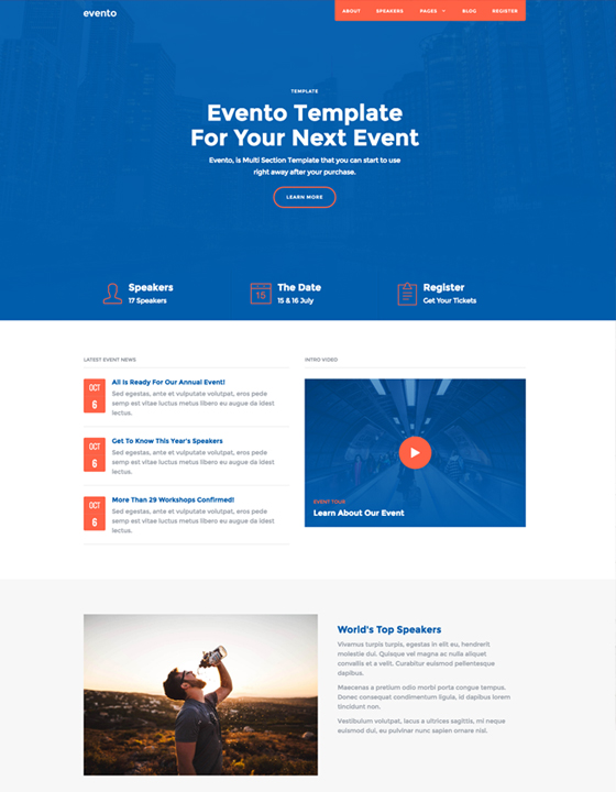 Evento - Event HTML5 Responsive Website Template