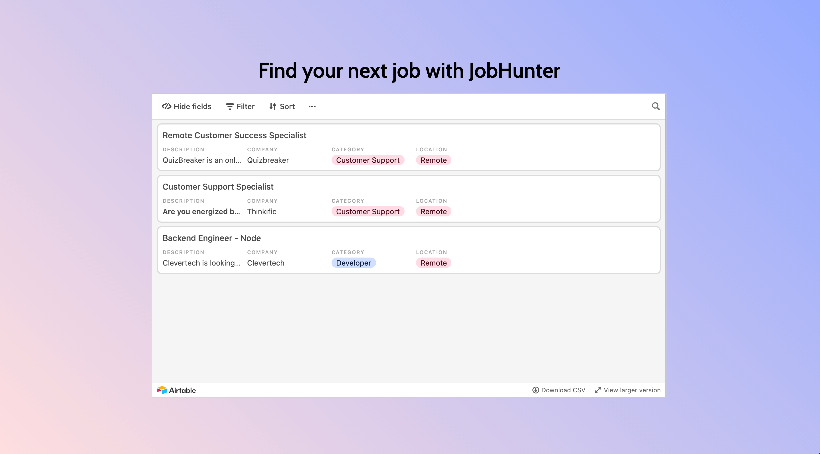 10 Minute Job Board (1 of 2)