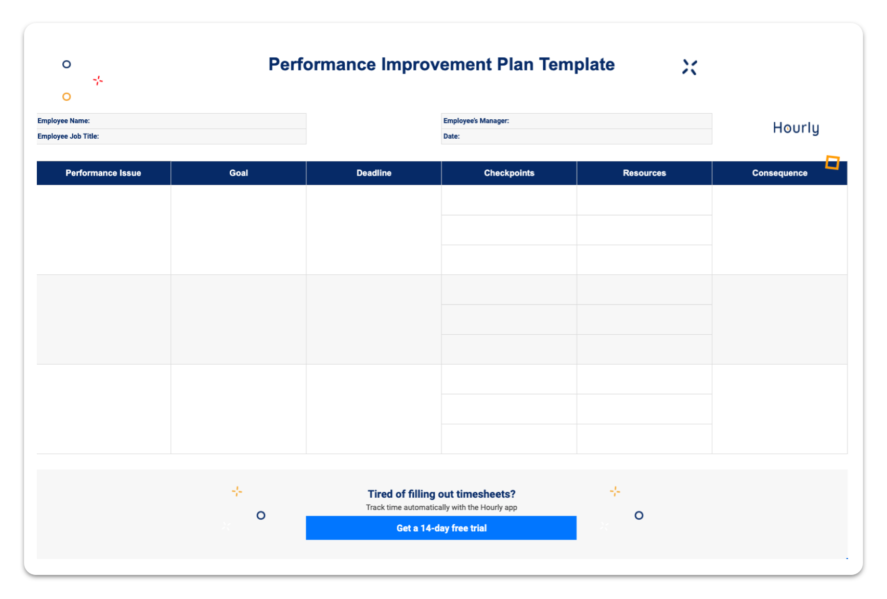  How To Write A Performance Improvement Plan Free Template Hourly 