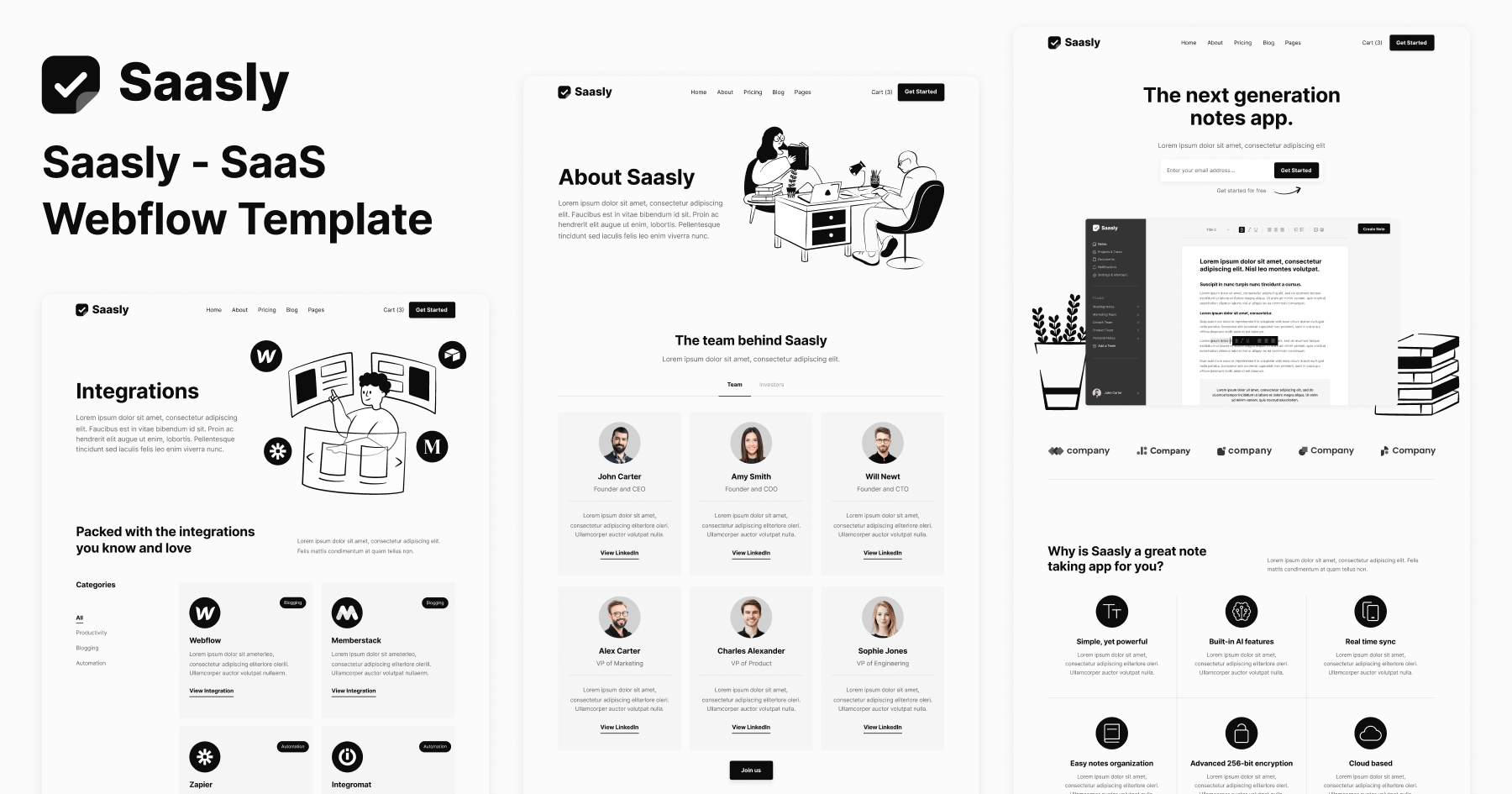 SaaS Startup And Company Webflow Template Saasly BRIX Templates