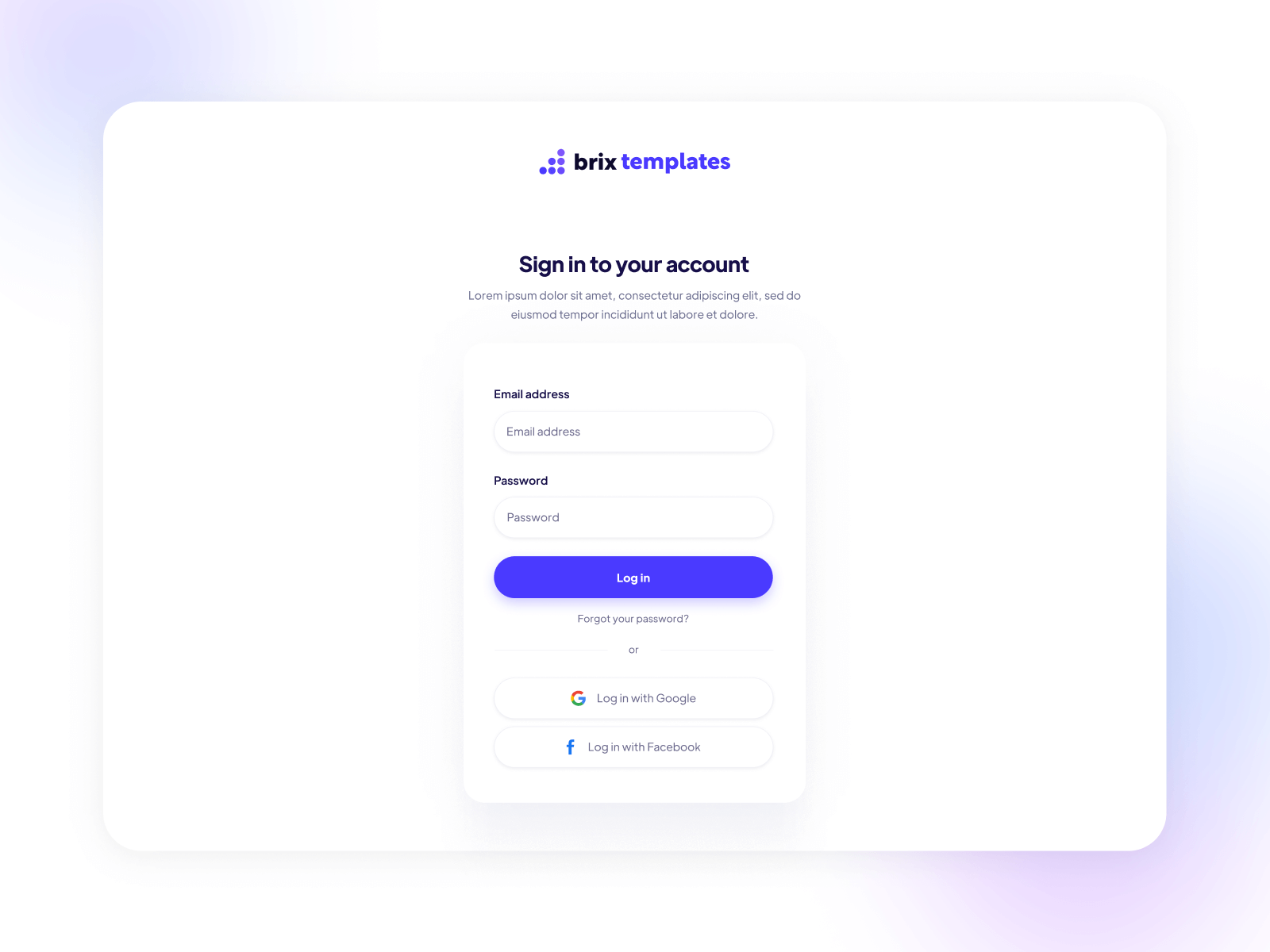 Sign In Page Webflow Cloneable Template BRIX Templates