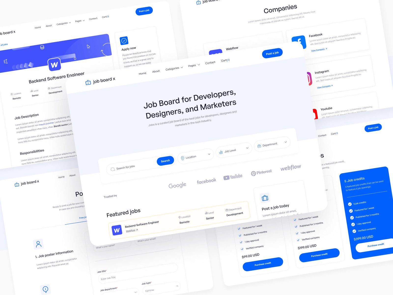 Online Job Board Webflow Template Job Board X BRIX Templates