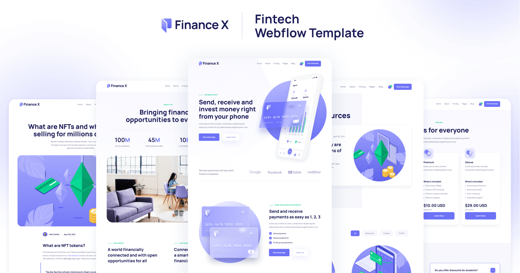 Finance & Fintech Webflow Template - Finance X | BRIX Templates