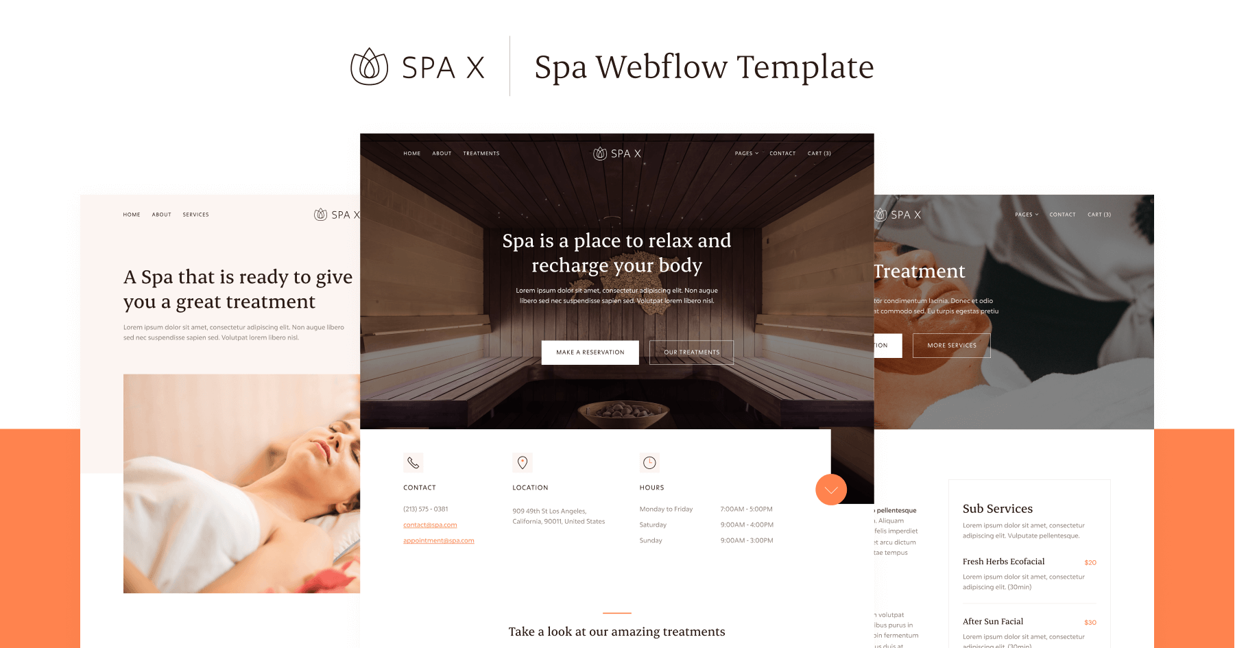 Resort & Spa Webflow Template - Spa X | BRIX Templates