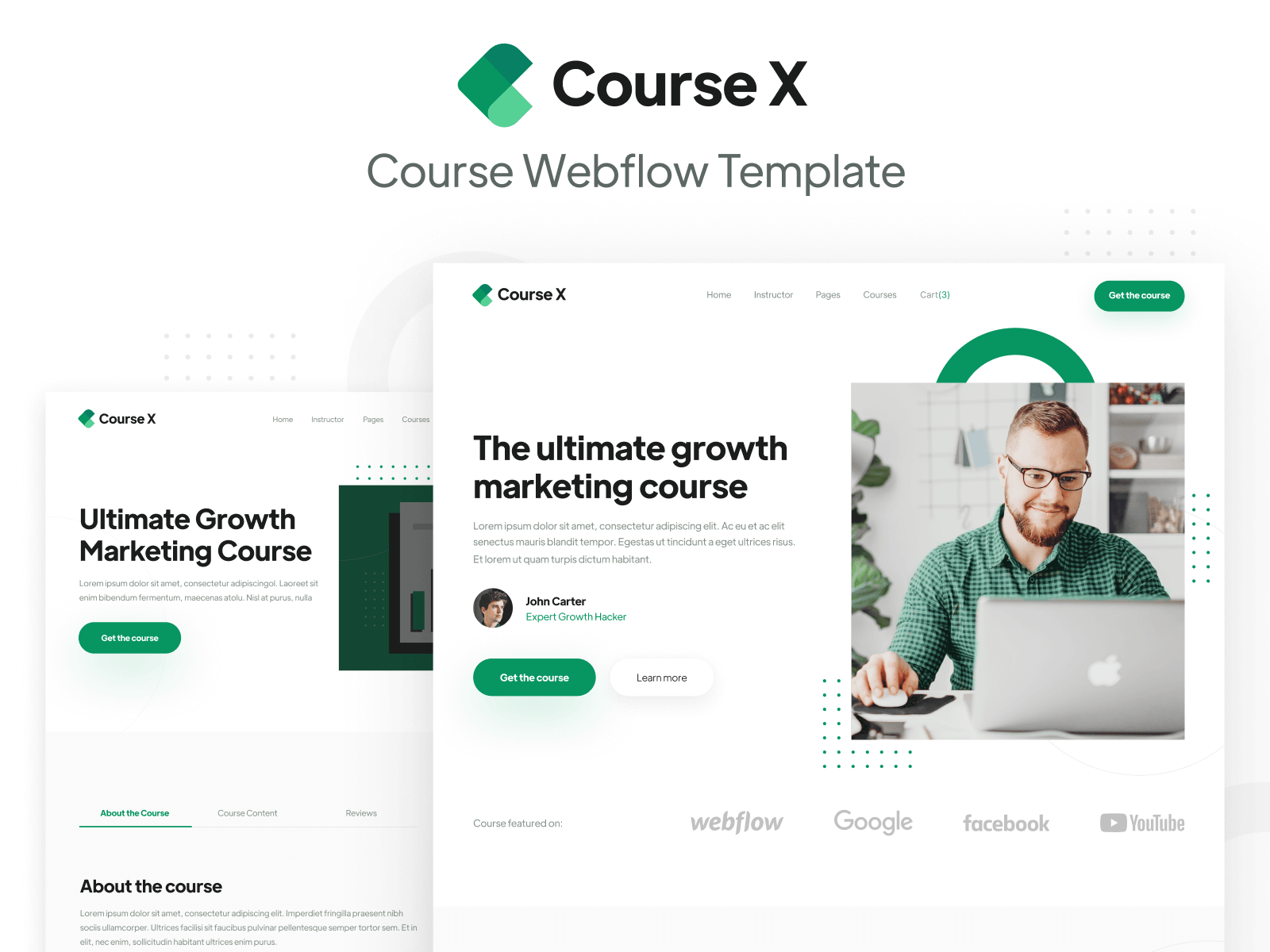Online Course Webflow Template Course X BRIX Templates