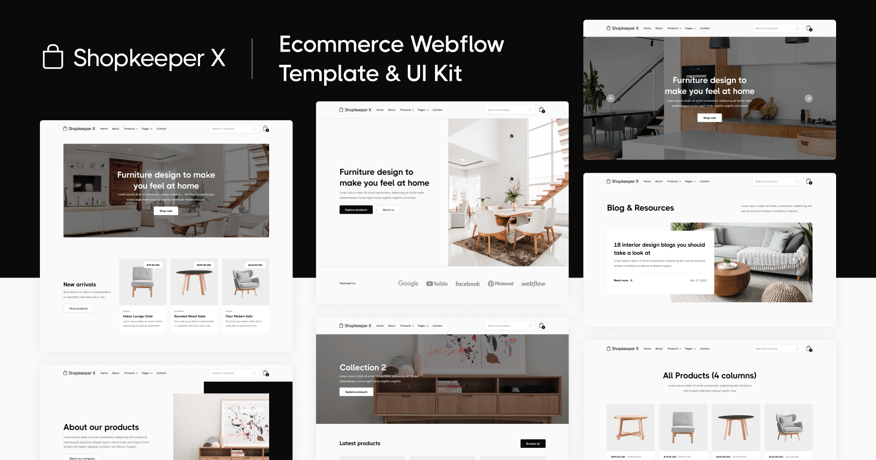 Multipurpose Online Shop Webflow Template & UI Kit - Shopkeeper X ...