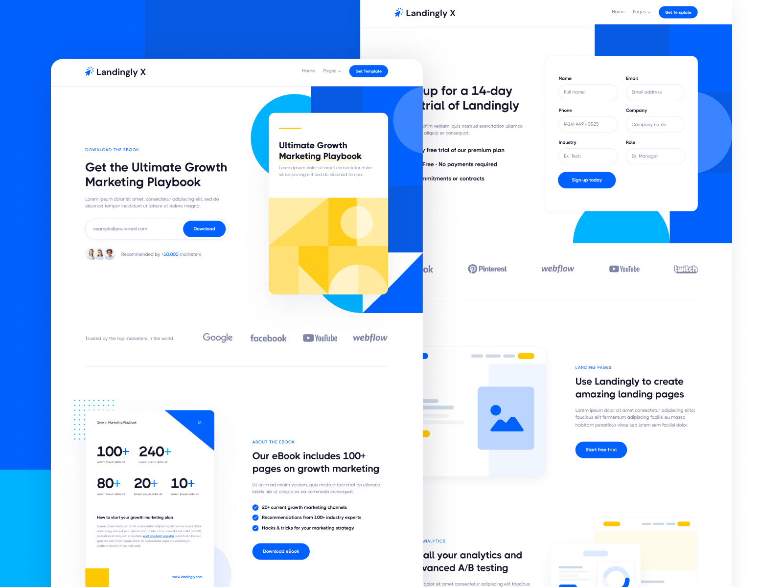 Landing Page Webflow Template Landingly X BRIX Templates