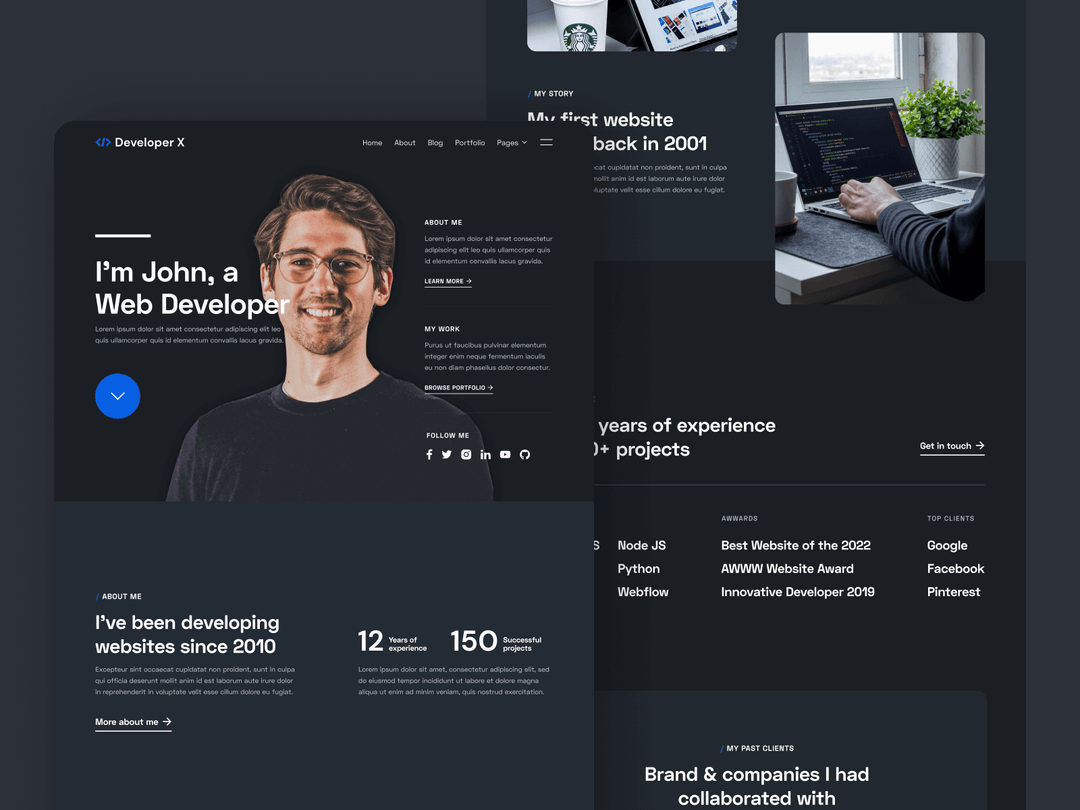 Design Portfolio Webflow Template - Designer | BRIX Templates