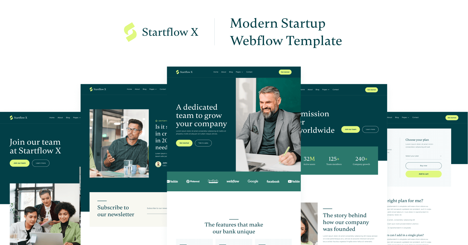 Modern Finance Startup Webflow Template - Startflow X
