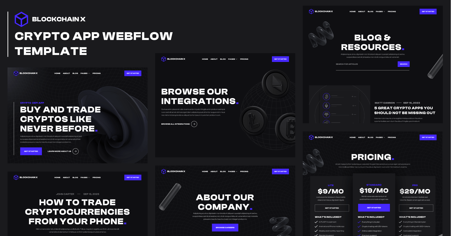 Crypto & Blockchain Webflow Templates - Blockchain X | BRIX Templates