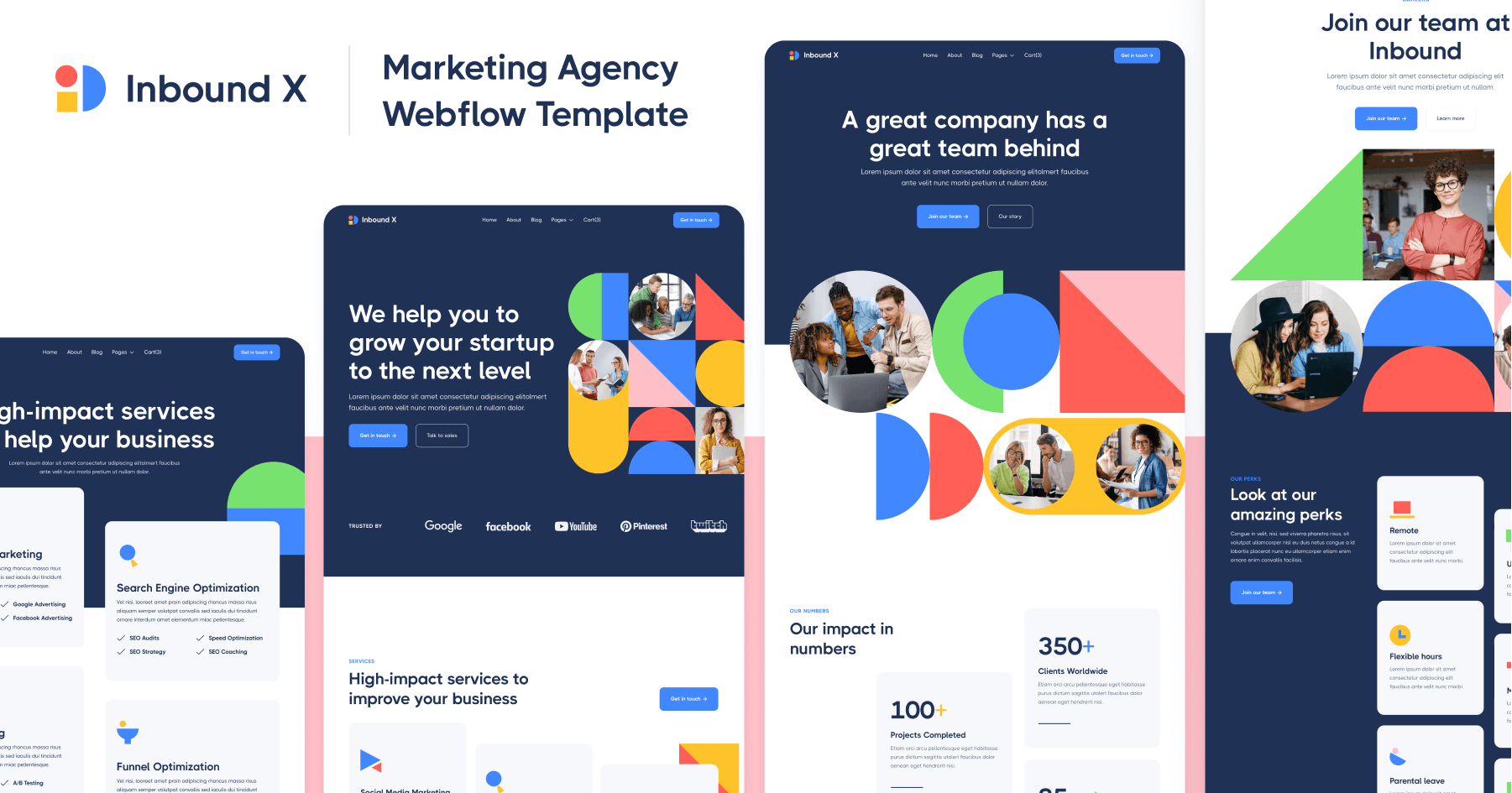 Social Media Marketing Agency Webflow Template Inbound X BRIX Templates