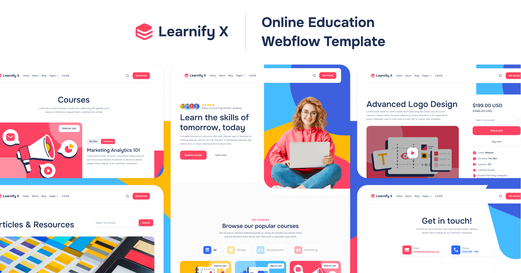 Online Learning Education Webflow Template - Learnify X | BRIX Templates