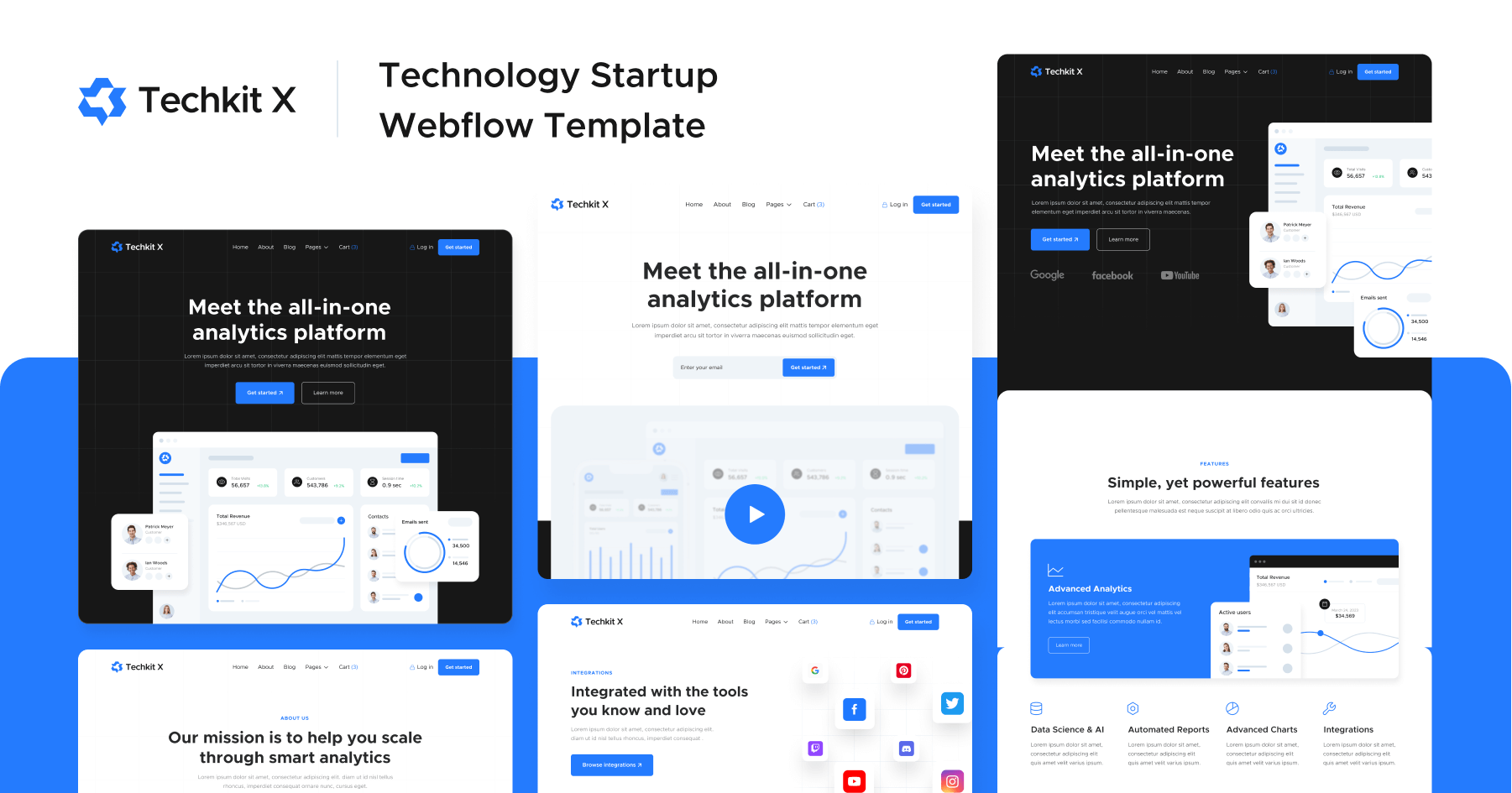 Technology Startup Webflow Template & UI Kit - Techkit X | BRIX Templates