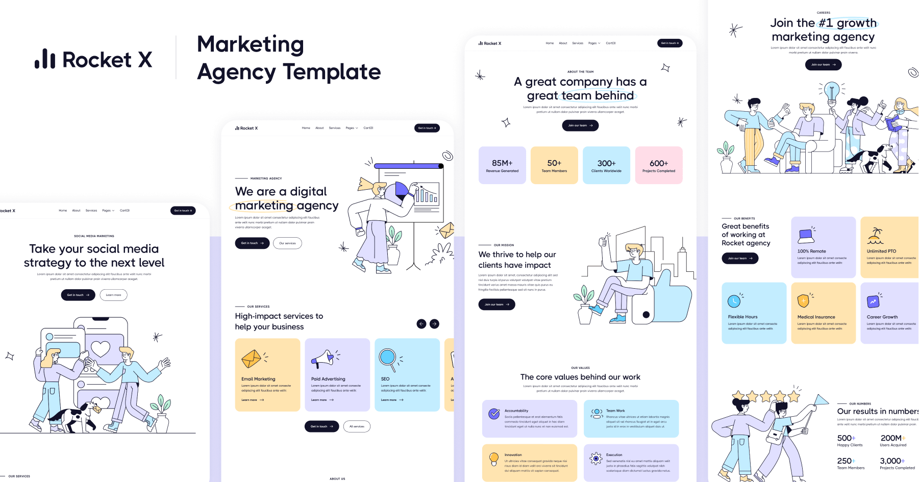 Marketing Agency Webflow Template - Rocket X | BRIX Templates