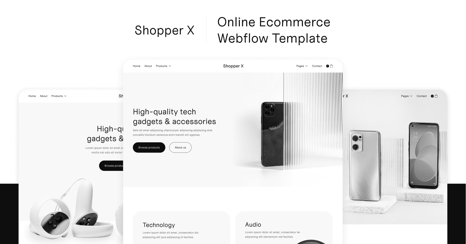 Online Ecommerce Webflow Template Commerce X BRIX Templates