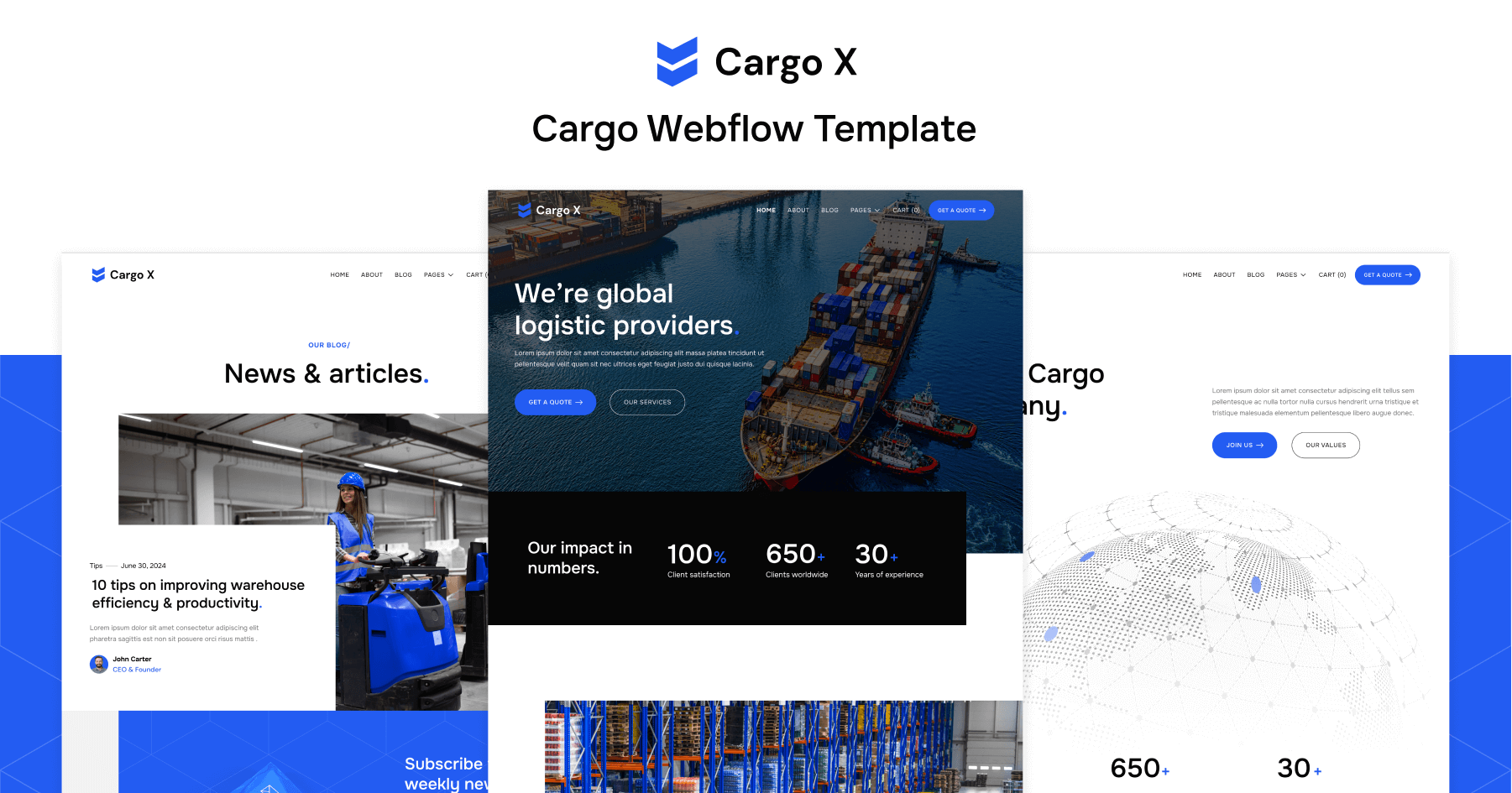 Logistics Webflow Template - Cargo X | BRIX Templates