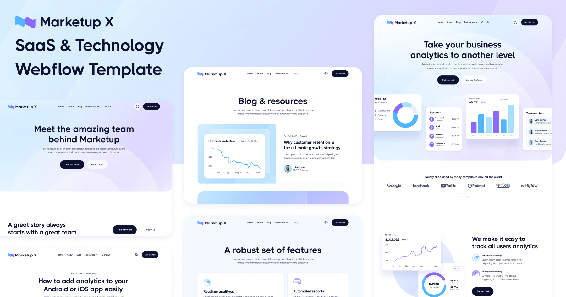 SaaS And Technology Webflow Template - Marketup X | BRIX Templates