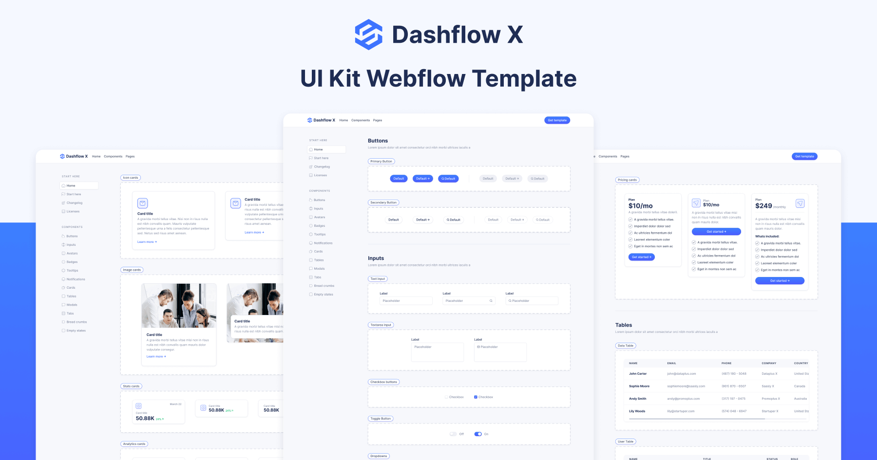 UI Kit Webflow Template - Dashflow X | BRIX Templates