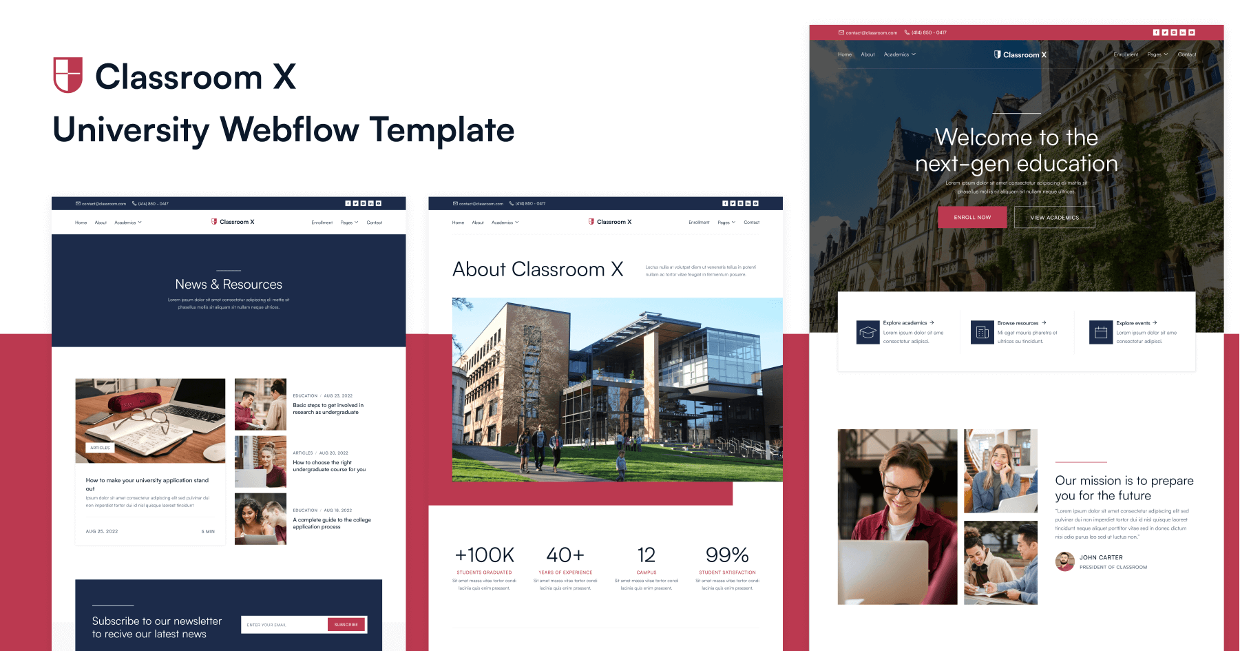 University Webflow Template - Classroom X | BRIX Templates