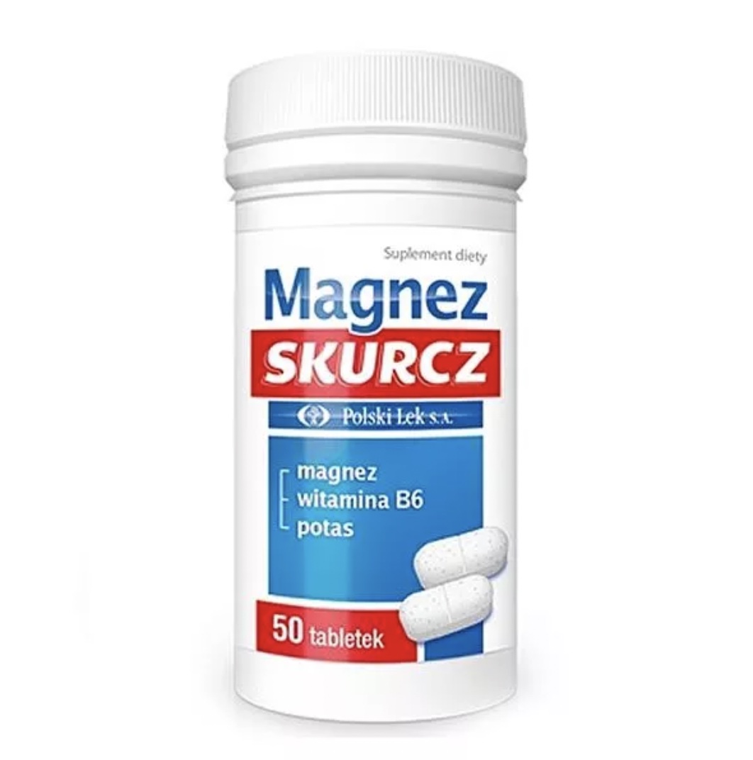 Magnez Skurcz, potas, witamina B6, 50 tabletek, Polski Lek