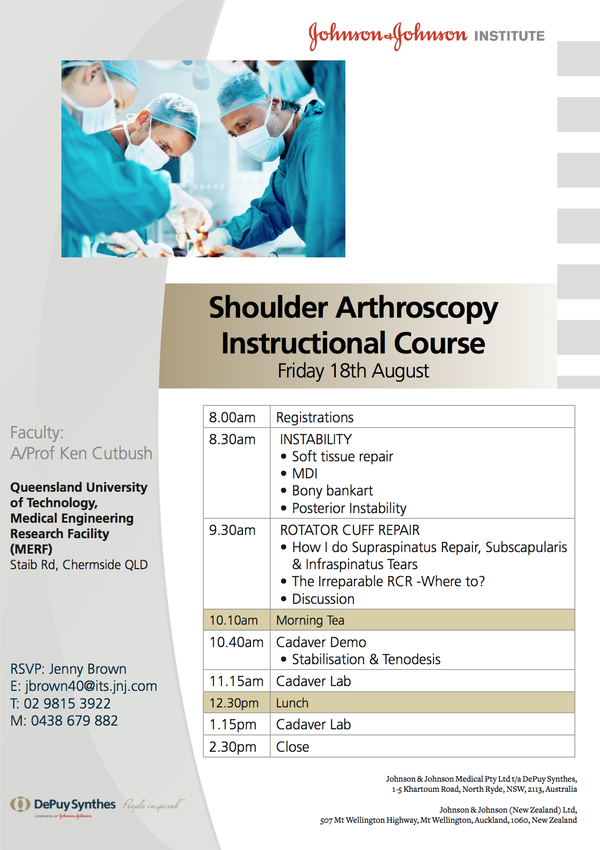 Shoulder Surgical Course Brisbane August 2017 - Shoulder Clinic