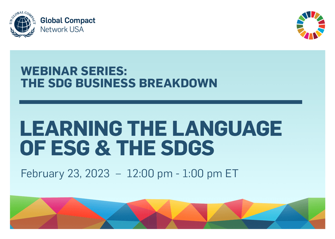 The SDG Business Breakdown: Learning the Languages of ESG & the SDGs
