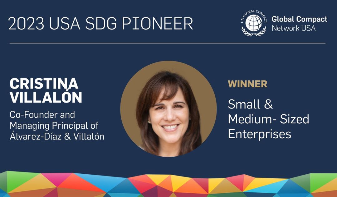 Q&A with 2023 USA SDG Pioneer Winner Cristina Villalón | News
