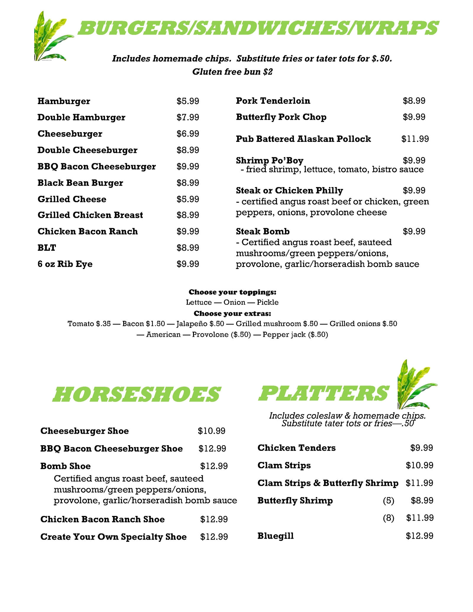 Lake Road Inn | Our Menu